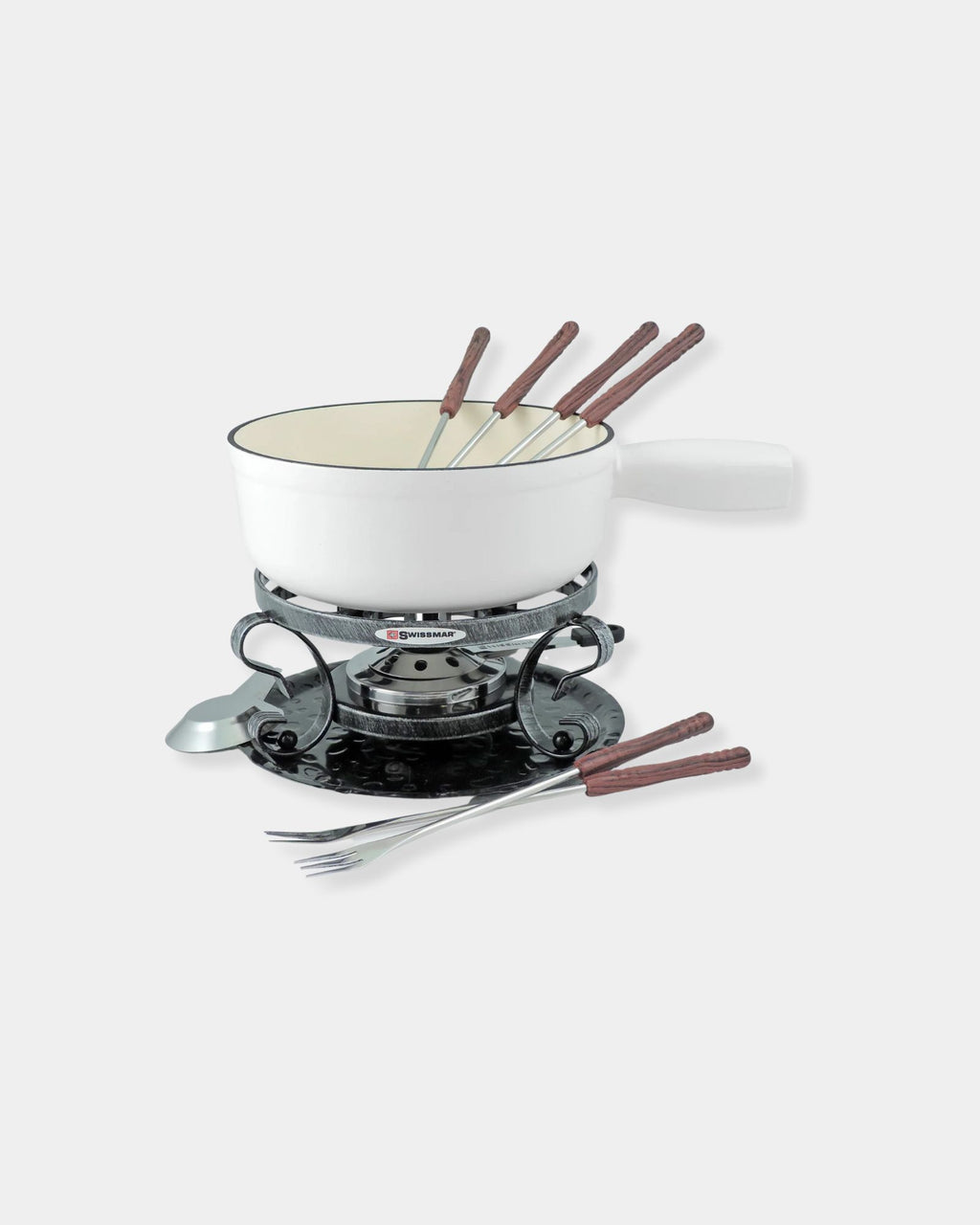 CAST IRON FONDUE SET - MATTE WHITE | Stonewaters